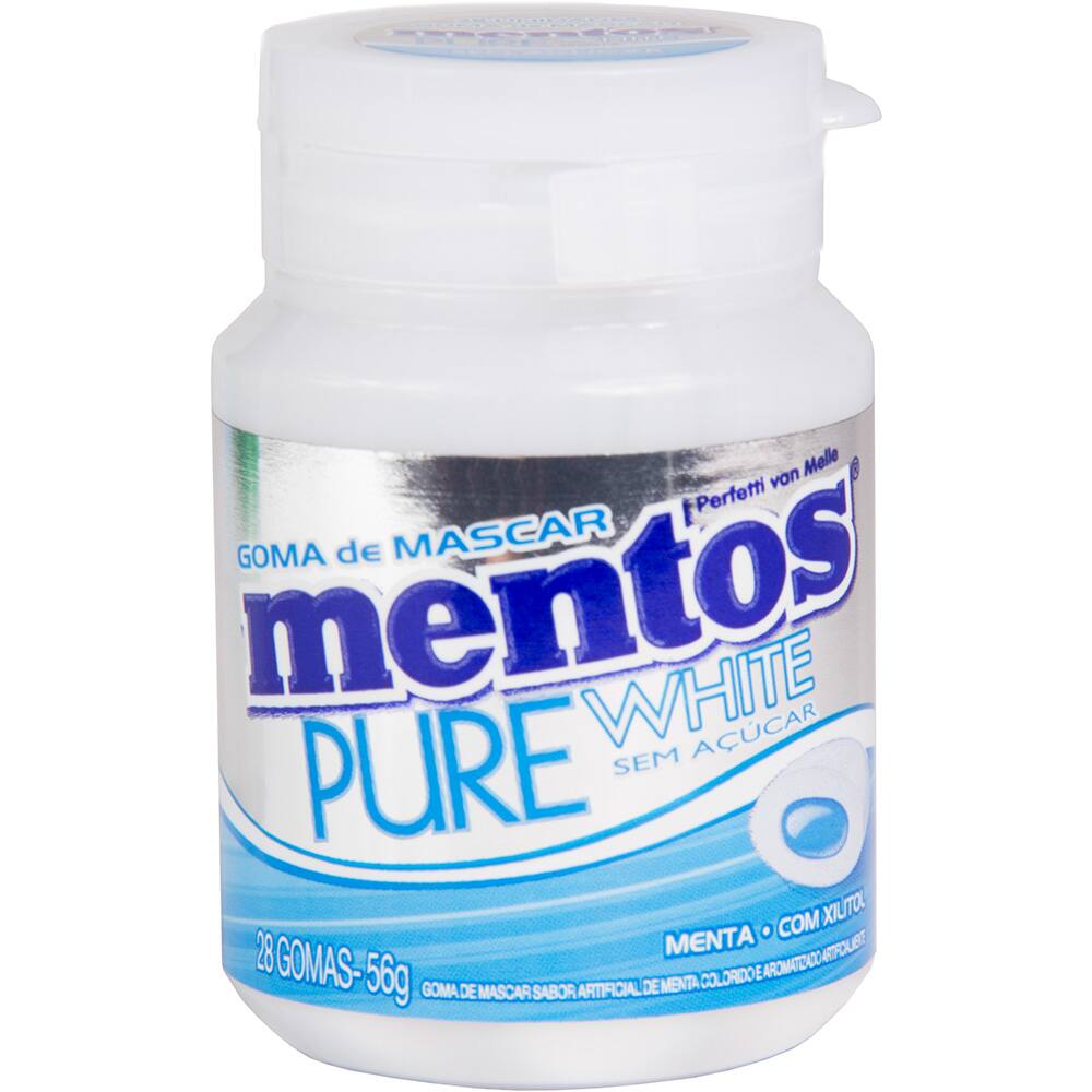 Mentos goma White garrafa 56g Mentos PO 1 UN - Coffee Break - Kalunga