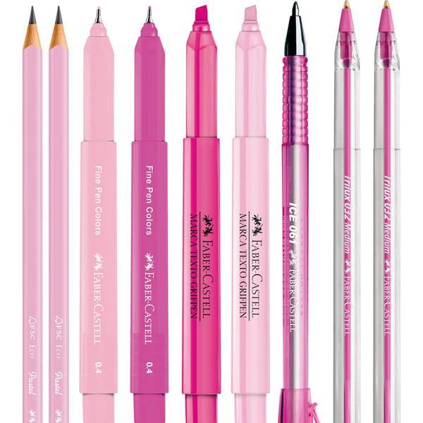 Kit Pink Lover Faber-Castell - CX 1 UN - Escrita & Corretivos - Kalunga