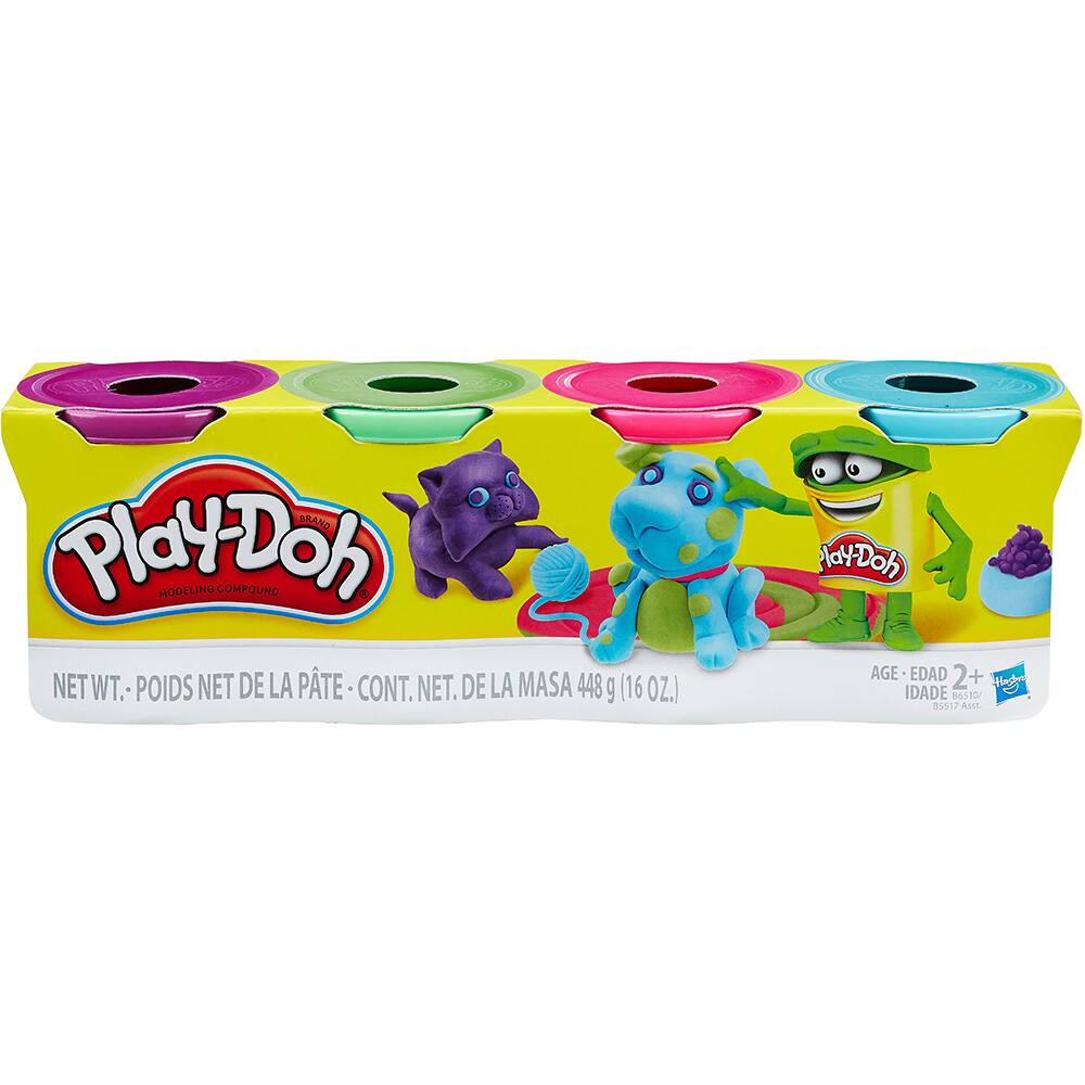 Massa de modelar, Play-Doh, com 4 potes, cores sortidas, B5517, Hasbro ...