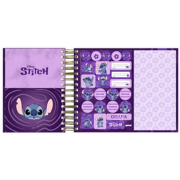 Agenda diária espi 136mmx190mm c/imã Stitch 2027 2750979 Spiral Ds PT 1 ...