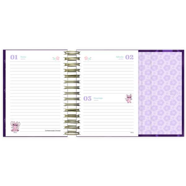 Agenda diária espi 136mmx190mm c/imã Stitch 2027 2750979 Spiral Ds PT 1 ...