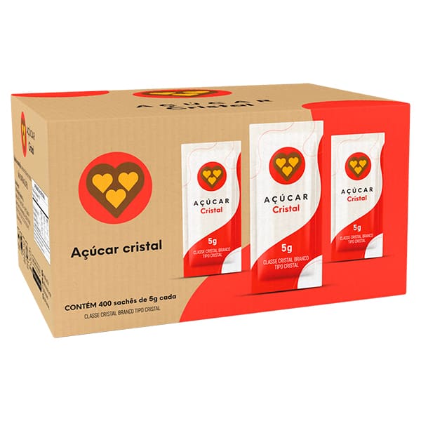 Açúcar cristal branco sachê 5g, Tres Corações - CX 400 UN - Coffee ...