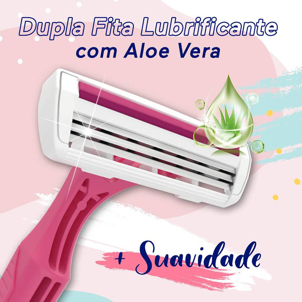 Aparelho de Depilar BIC Comfort 3, Pink, Fita Lubrificante com Aloe ...