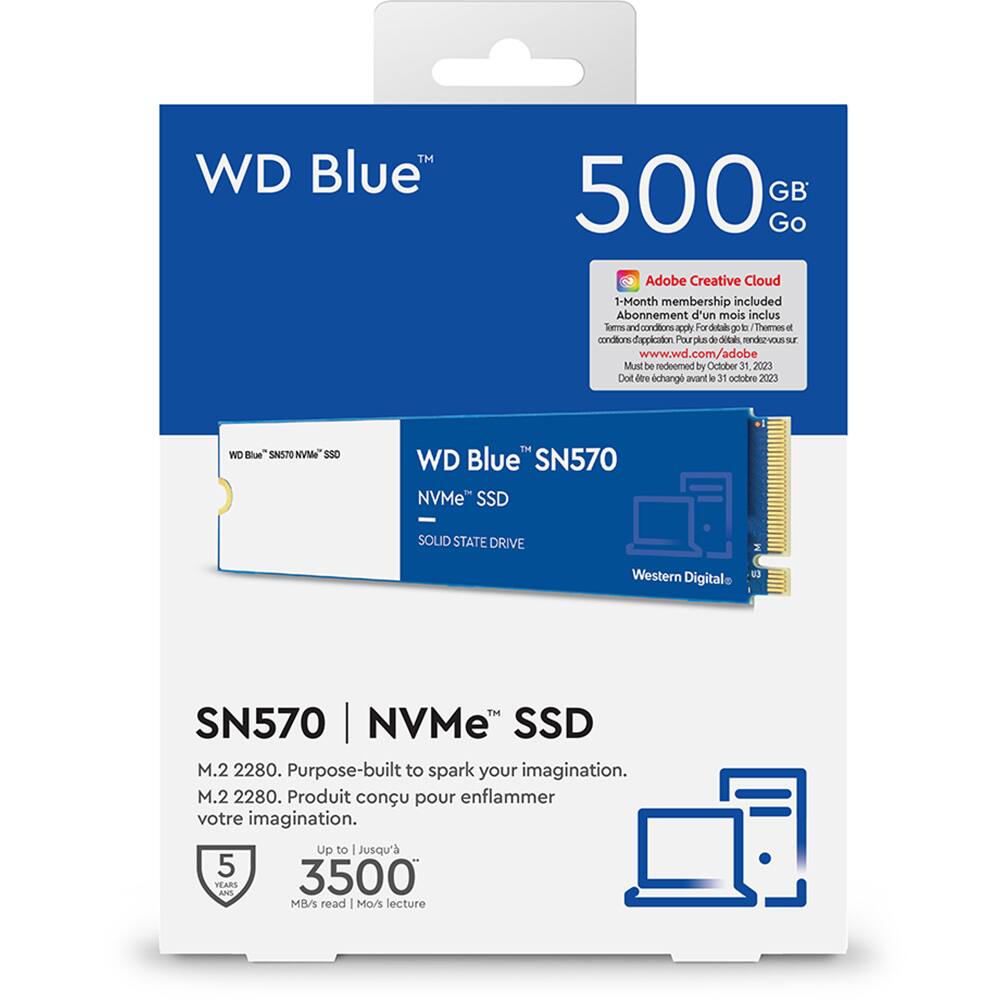 SSD WD Blue, SN570 M.2 NVMe 500GB, WDS500G3B0, Western Digital - 1 UN ...