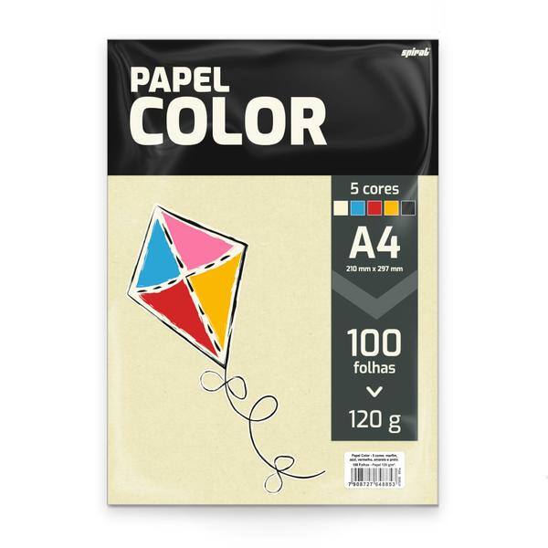 Papel 120g 210x297 color 05 cores 2548853 Spiral PT 100 UN - Papéis ...
