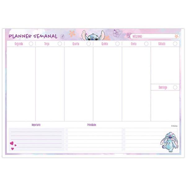 Planner semanal Stitch, 60 folhas, 2332157, Spiral Ds - PT 1 UN
