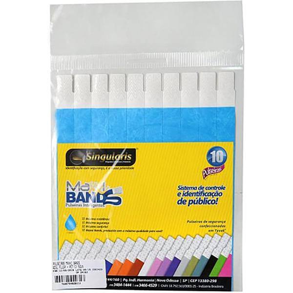Pulseira de identificação tyvek Azul flúor Singularis PT 50 UN ...