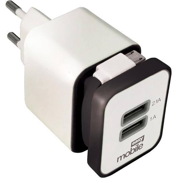 Carregador de tomada c/ 2 porta USB c/ micro USB preto Easy Mobile BT 1 ... Carregador de tomada c/ 2 porta USB c/ micro USB preto Easy Mobile BT 1 ...