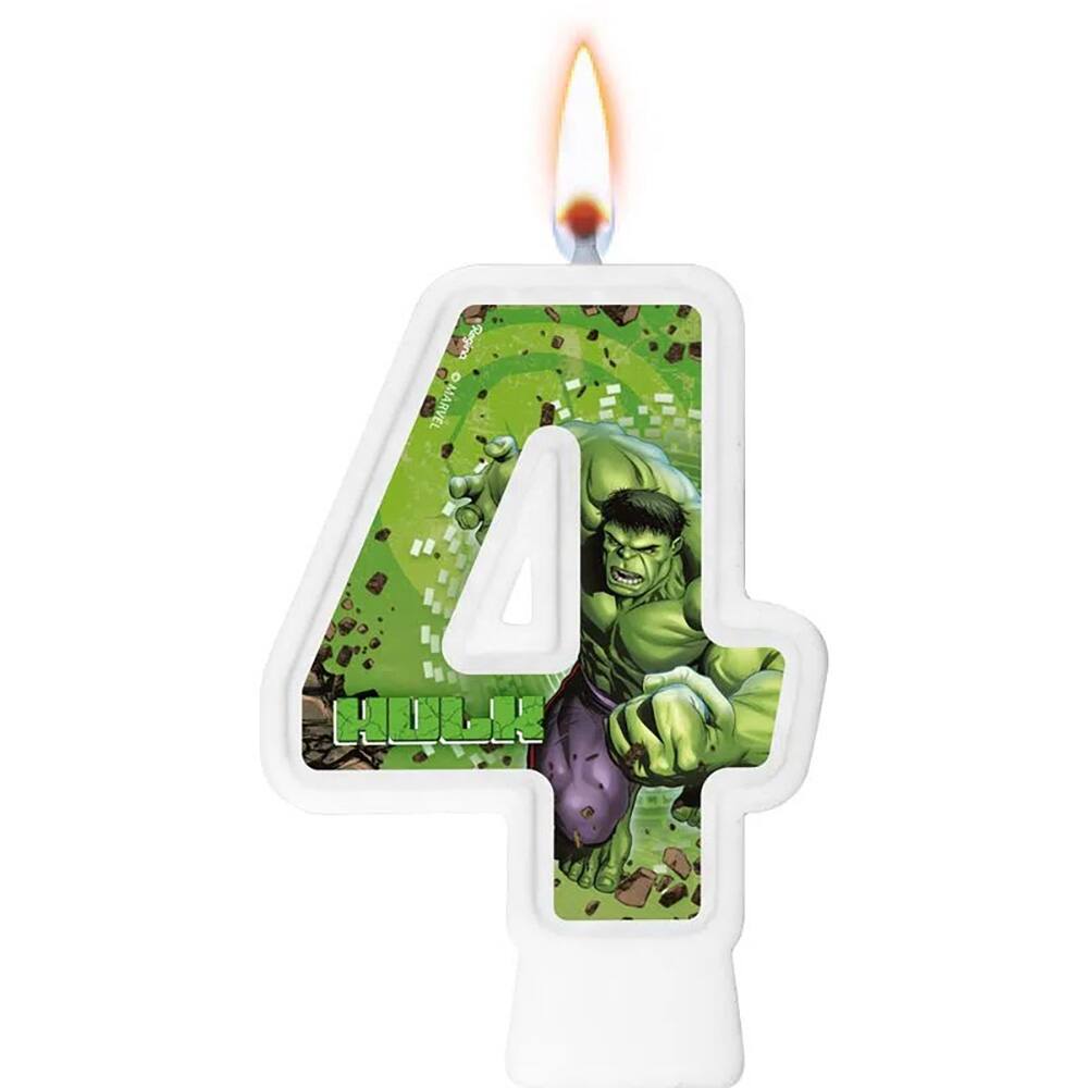 Vela de Aniversário Hulk, Número 4, Regina Festas - PT 1 UN - Festas ...