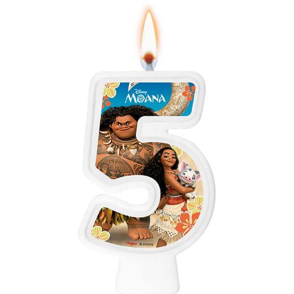 Vela de Aniversário Moana, Número 5, Regina Festas - PT 1 UN - Festas ...