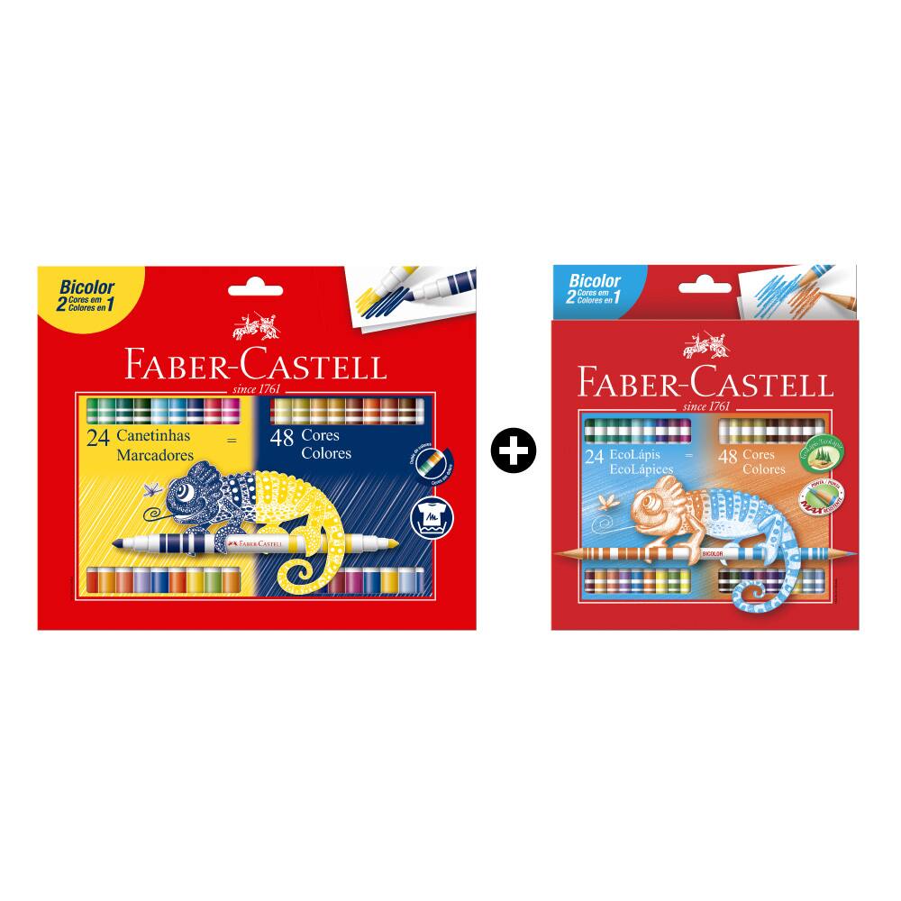 Kit Escolar Cores em Dobro Faber-Castell PT 1 UN | Loja Faber-Castell ...