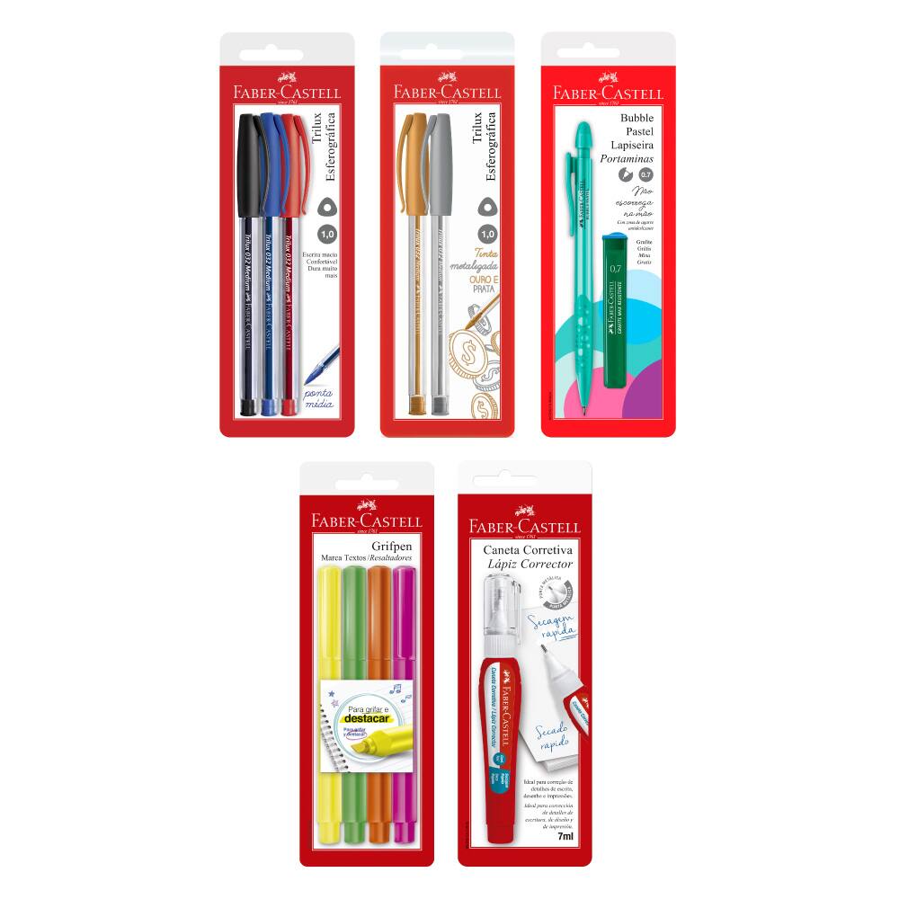 Kit Escolar Fundamental 2 Escrever Faber-Castell PT 1 UN | Loja Faber ...